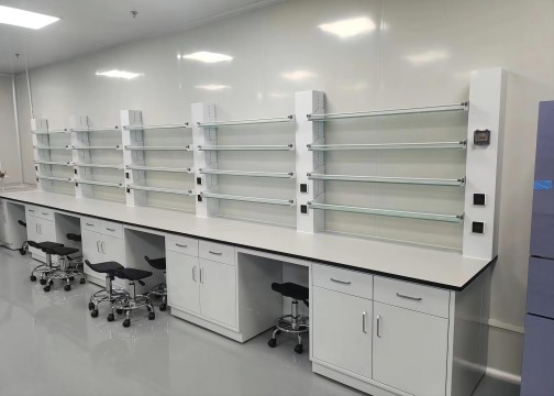 All-steel structure side table + four-layer reagent rack