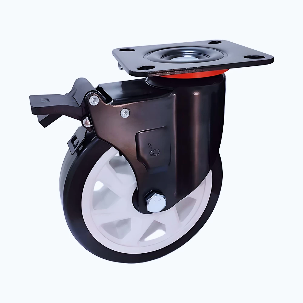 150mm Medium and Heavy duty Full Flower Double Brake Universal Wheel ...